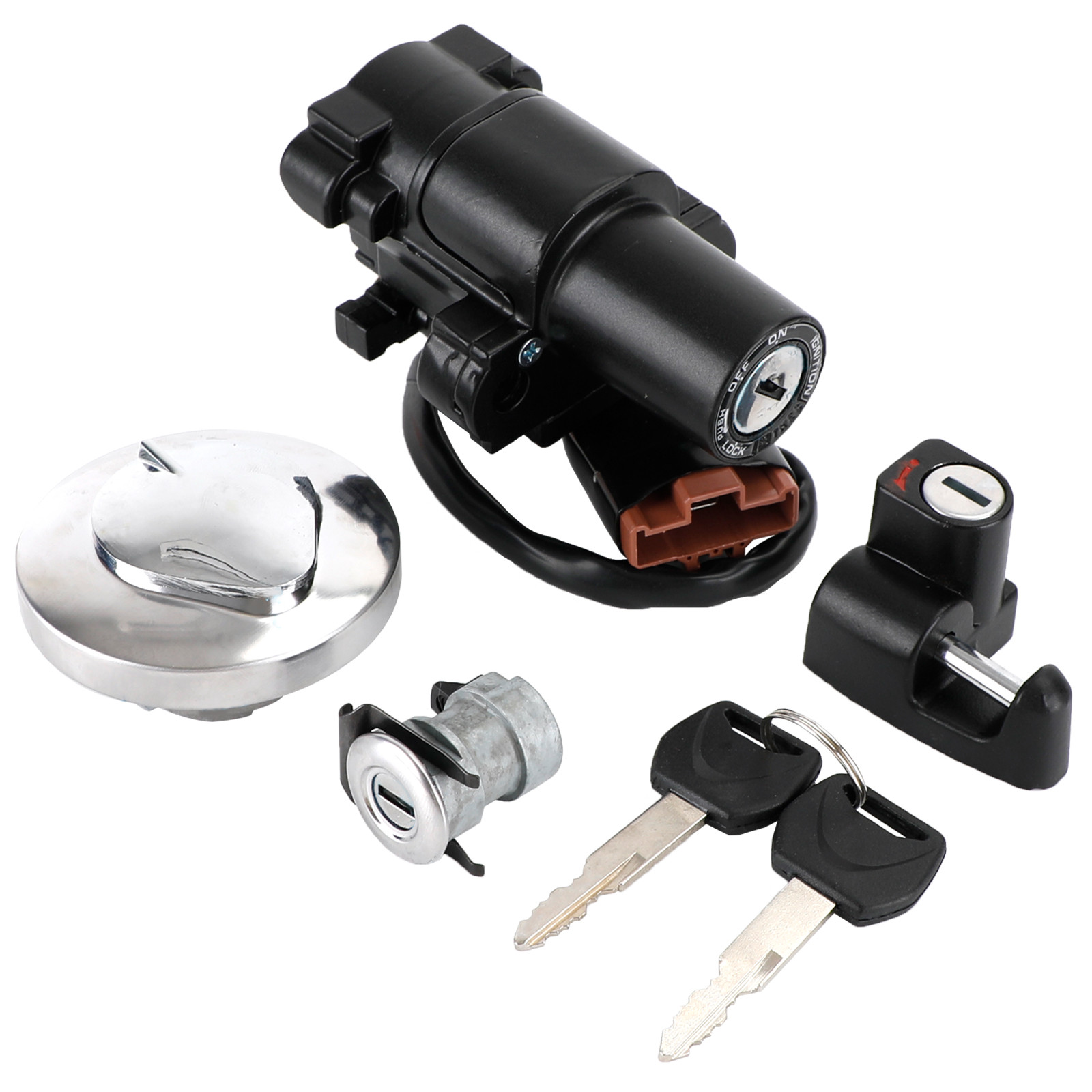 Ignition Switch Lock Fuel Gas Cap Seat Helmet Lock Keys Kit for Honda ...