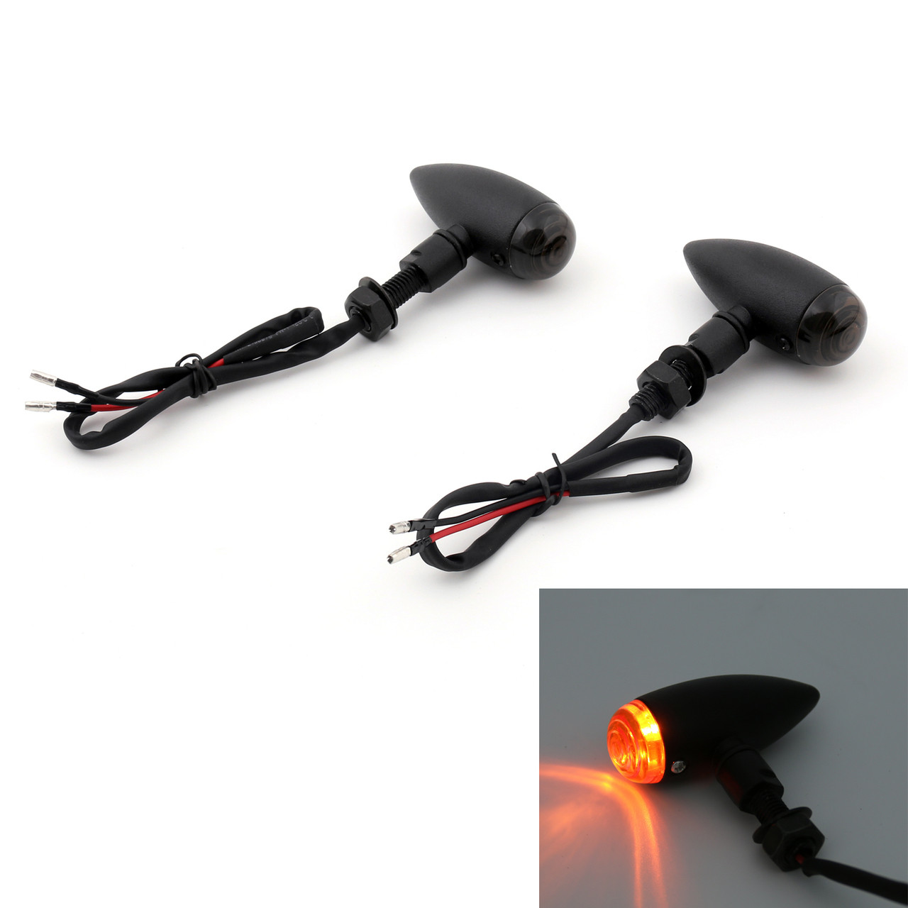 LED Micro Mini Small Indicators Turn Signals Universal 6mm Mount, Black ...