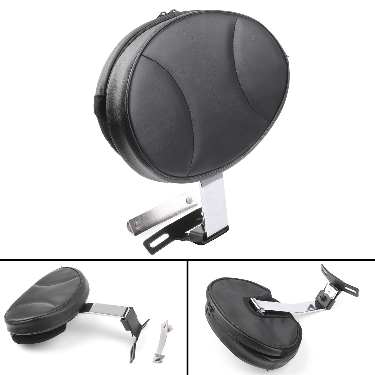 Adjustable Driver Rider Backrest Pad For Harley Fatboy Heritage Softail ...