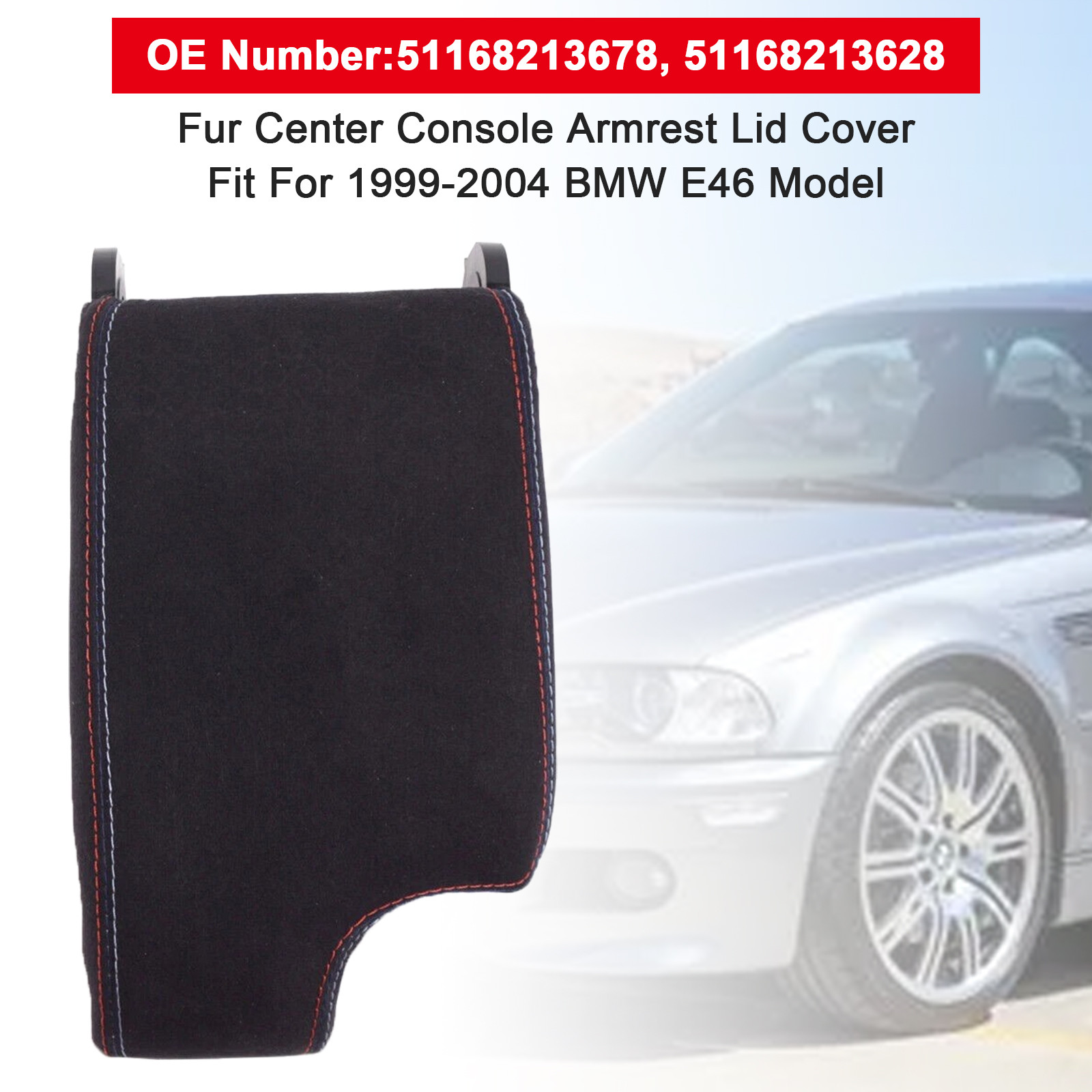 Armrest Center Console Lid Cover Leather Synthetic For BMW E46 (98-06 ...