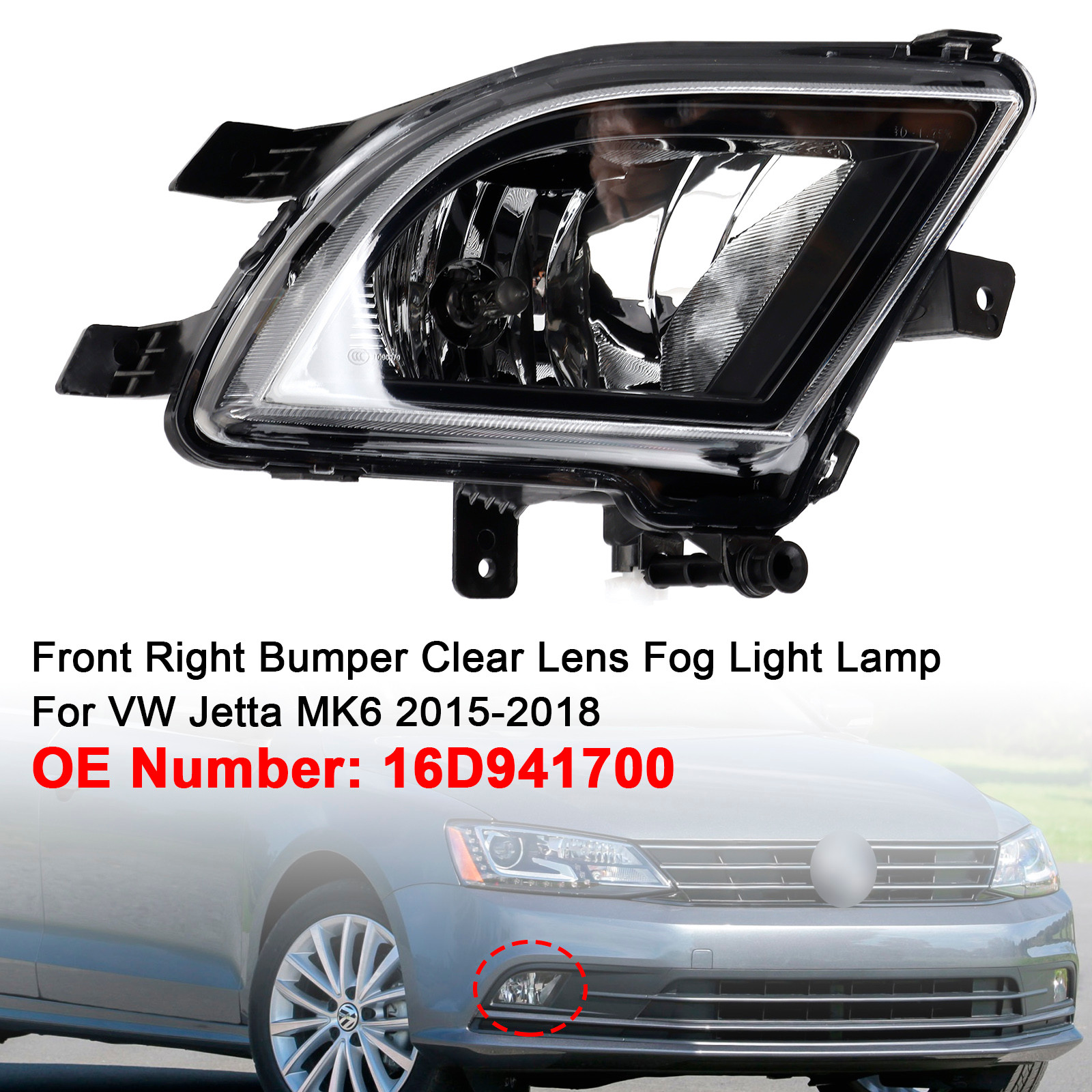 Pair Front LED Fog Lamps Fog Lights For VW Jetta Golf MK6 EOS 1F ...