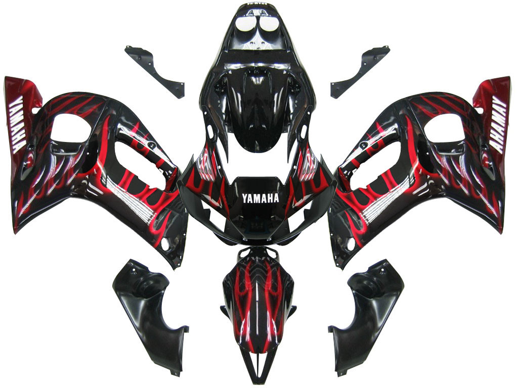 1998-2002 Yamaha YZF-R6 Black R6 Racing Amotopart Fairings Customs ...