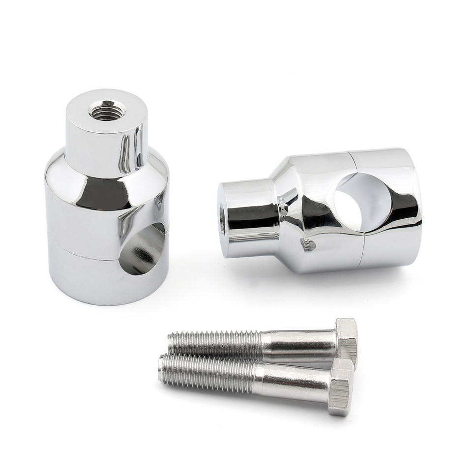 Universal 7/8" 22mm Motorcycle Bike Handlebar Handle Riser Mounting Clamp, Chrome Generic ...