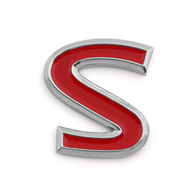 S Letter Benz Rear Boot Tailgate Emblem Badge Decal Universal, Red ...