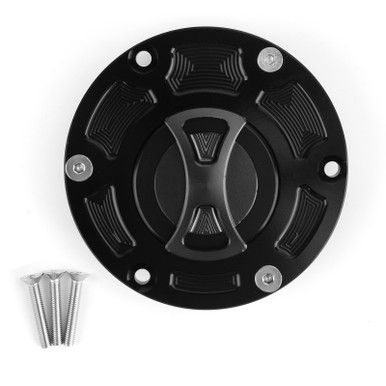CNC Keyless Fuel Gas Cap Fit for Kawasaki Ninja 250/300 R Z250 Z300 08 ...