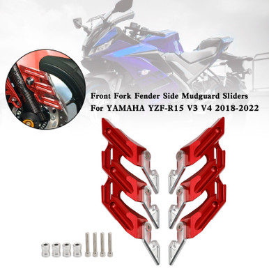 CNC Front Fork Fender Side Mudguard Sliders For YAMAHA YZF-R15 V3 V4 18 ...