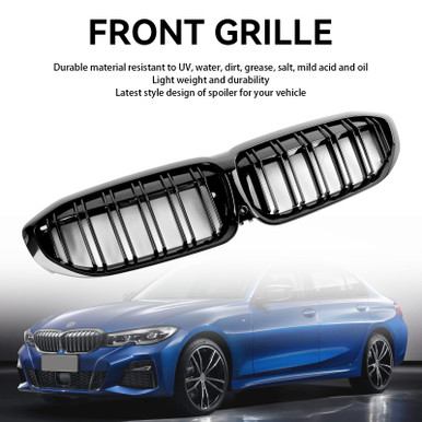 Black Dual Slat Kidney Grille Grill 51138072085 Fit BMW 3 Series G20 ...