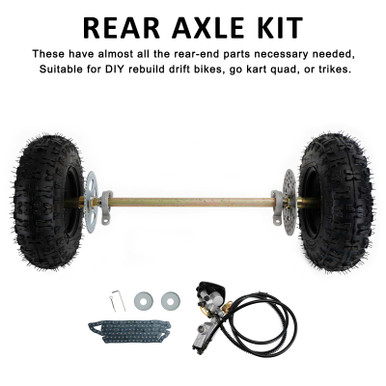 29" Rear Axle Assembly Complete Wheel Hub Kit for Go Kart Quad Trike ...