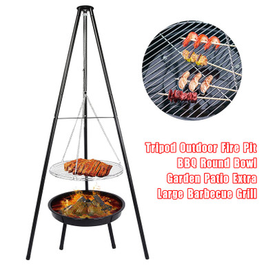 Tripod Outdoor Fire Pit BBQ Round Bowl Garden Patio Extra Large ...