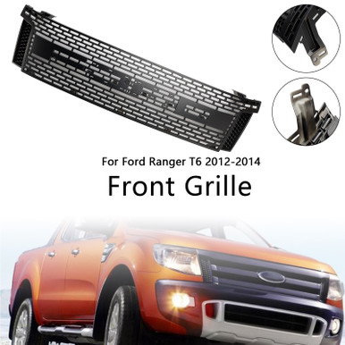 2012-2014 Ford Ranger T6 Front Bumper Grille With Letters Matt Black ...