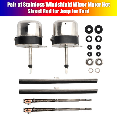 Jeep Pair of Stainless Windshield Wiper Motor Hot Street Rod 558SS ...