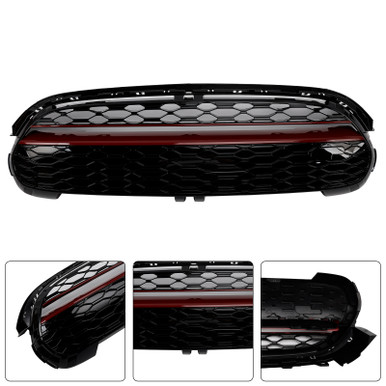 2014-2021 Mini Cooper F55 F56 F57 GP-Style Gloss Black Red Trim Front ...