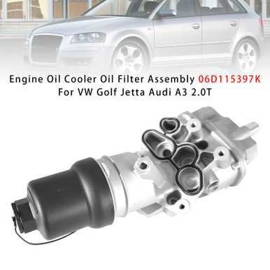 2004-2008 Audi A3 Engine Oil Cooler Oil Filter Assembly 06D115397K ...