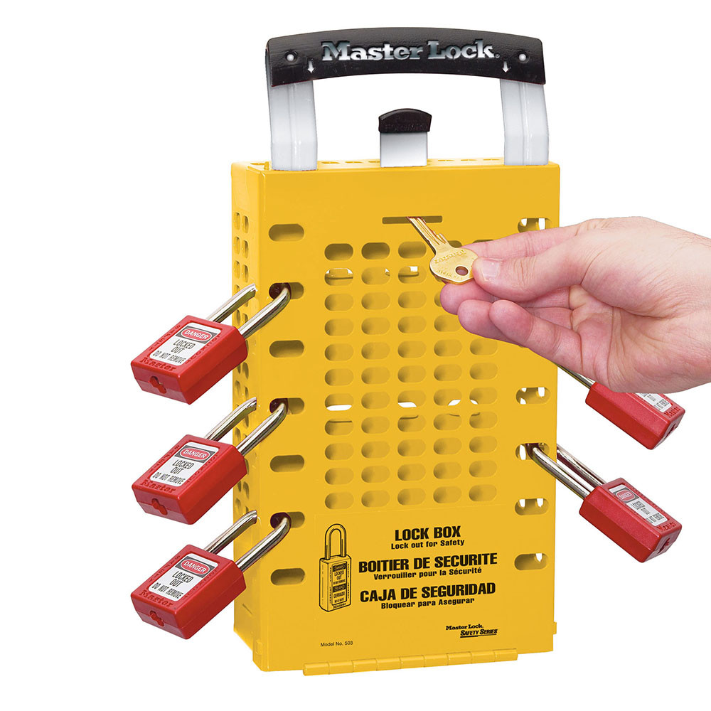 Master Lock Latch Tight™ Yellow Group Lockout Box 503YLW