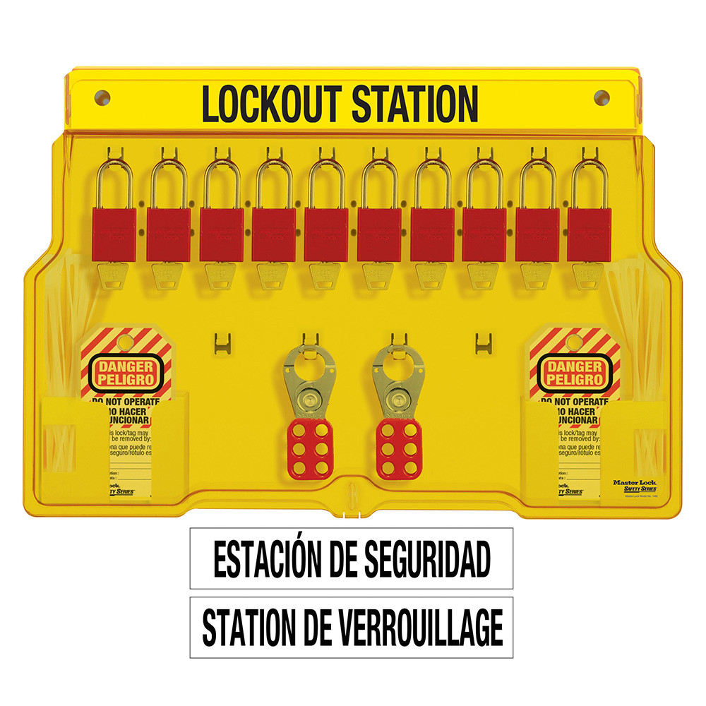 Master Lock 10-Lock Spanish & English Lockout Station 1483BP1106ES