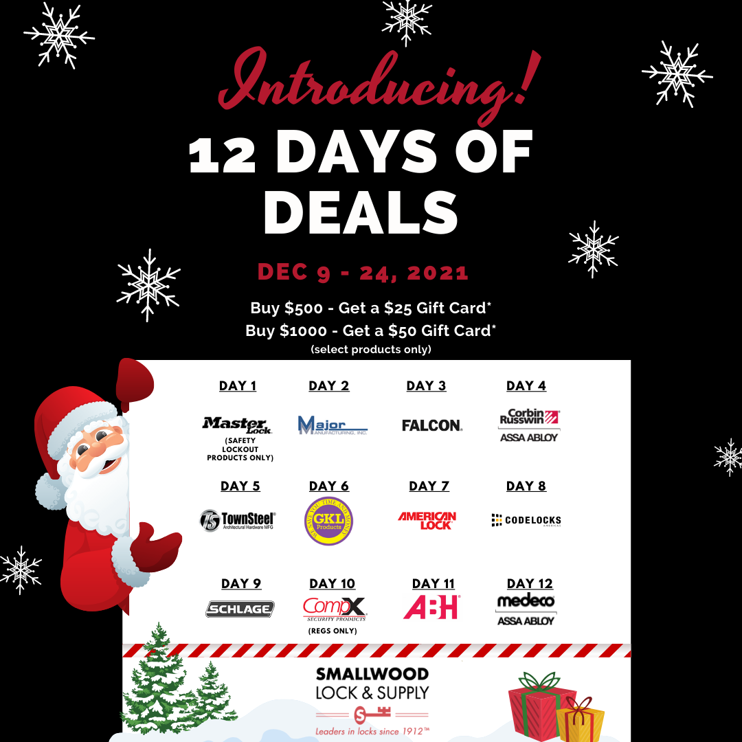 IT'S TIME FOR THE 12 DAYS OF CHRISTMAS DEALS! - Smallwood Lock & Supply
