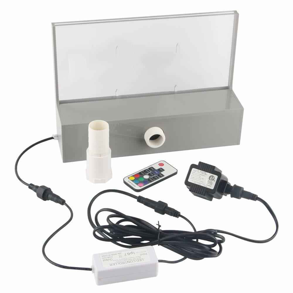 Lighted Spillway Fountain 12" RGB LED Pool Fountain