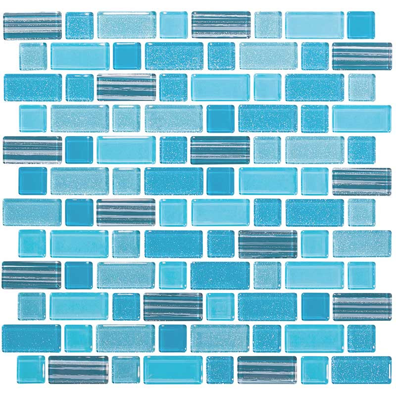 National Pool Tile Glass Twill Caribbean