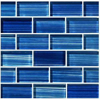 National Pool Tile Escapade Blue 1x2 By DG Pool Supply