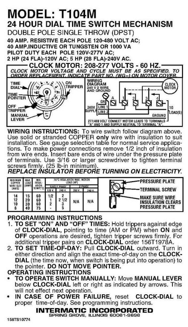 Intermatic Timer T104M ...................