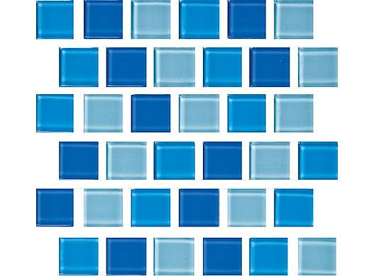 National Pool Tile Jules 1x1 Glass Tile Bright Cobalt Blue