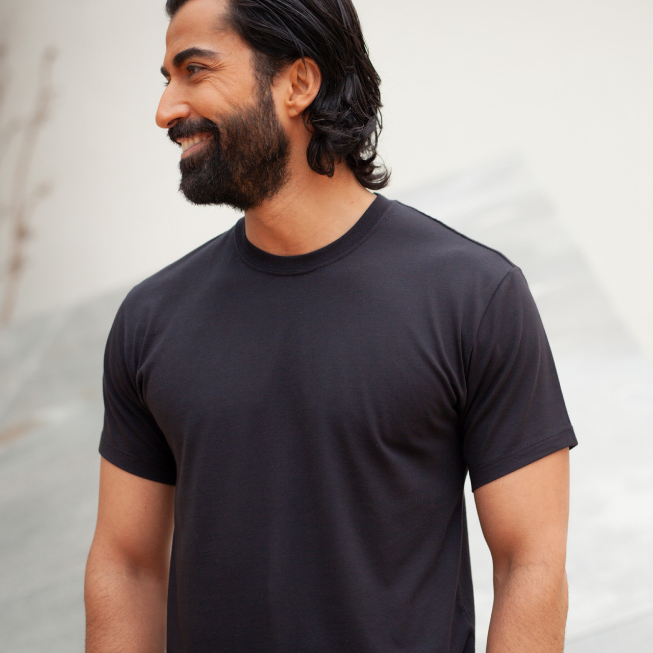Men’s LUX Supima Black T-Shirt With Odor Shield™ | Thompson Tee