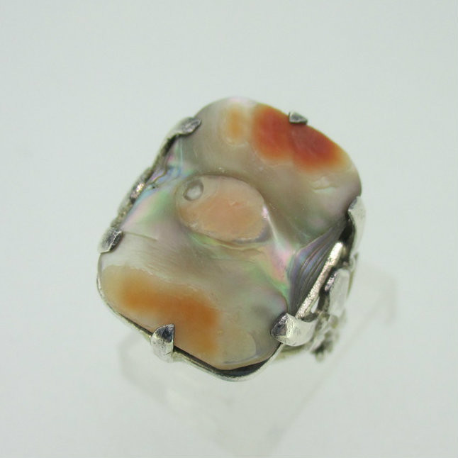Vintage Sterling Silver Shell Ring Size 5