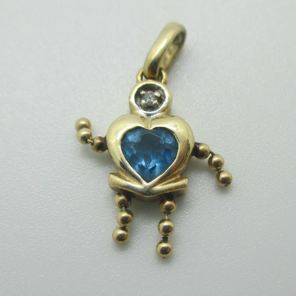 14k Yellow Gold December Heart Kid Boy Charm