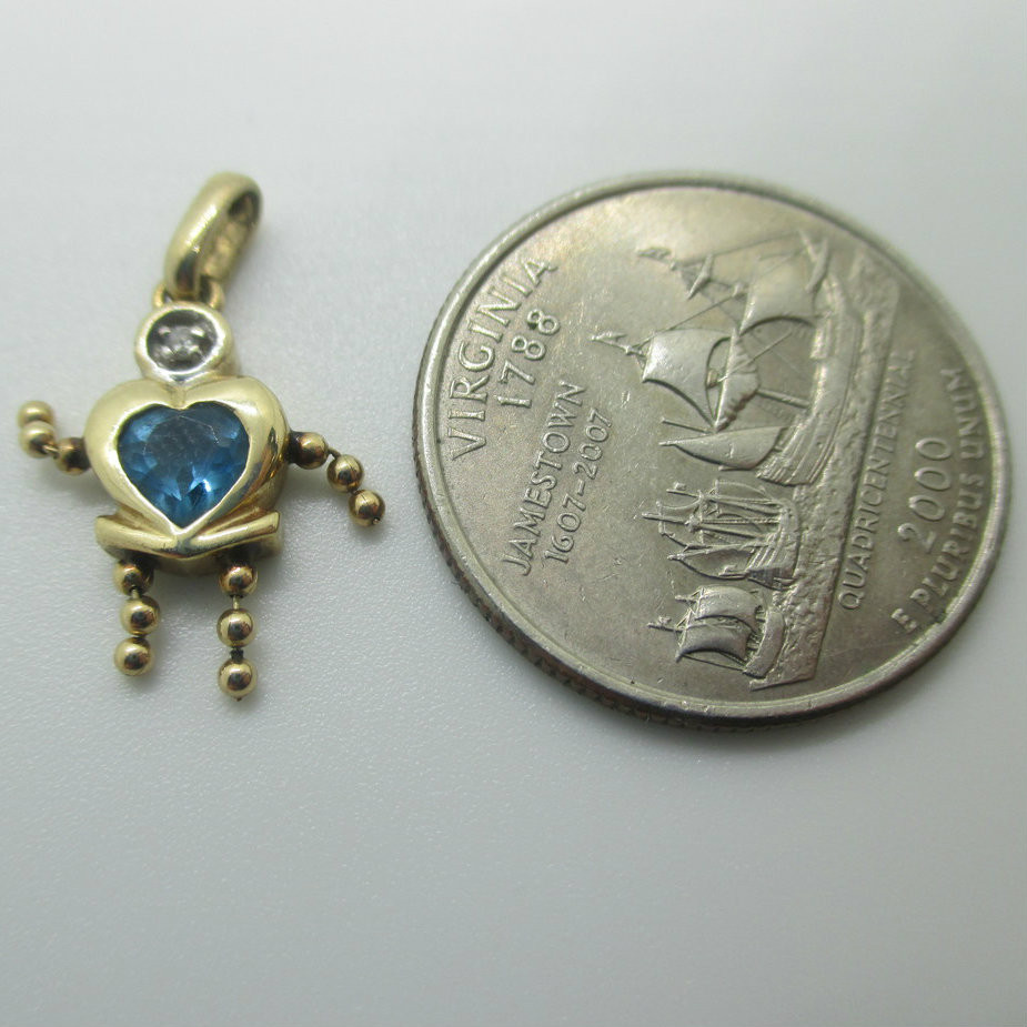 14k Yellow Gold December Heart Kid Boy Charm