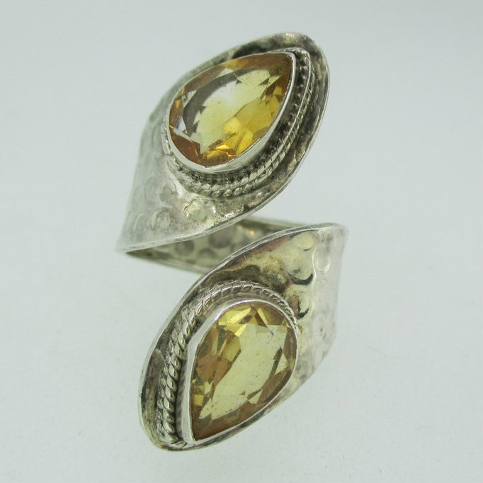 Sterling Silver Citrine Expandable Ring