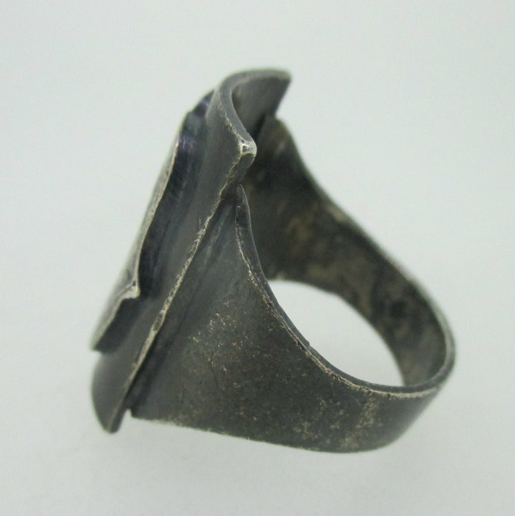 Sterling Silver Signet Initial D Monogram Ring Size 12