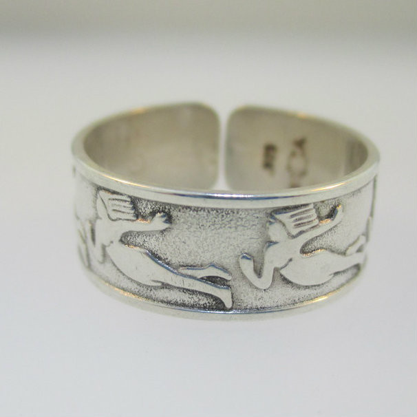 Sterling Silver Goddess Expandable Ring Size 8
