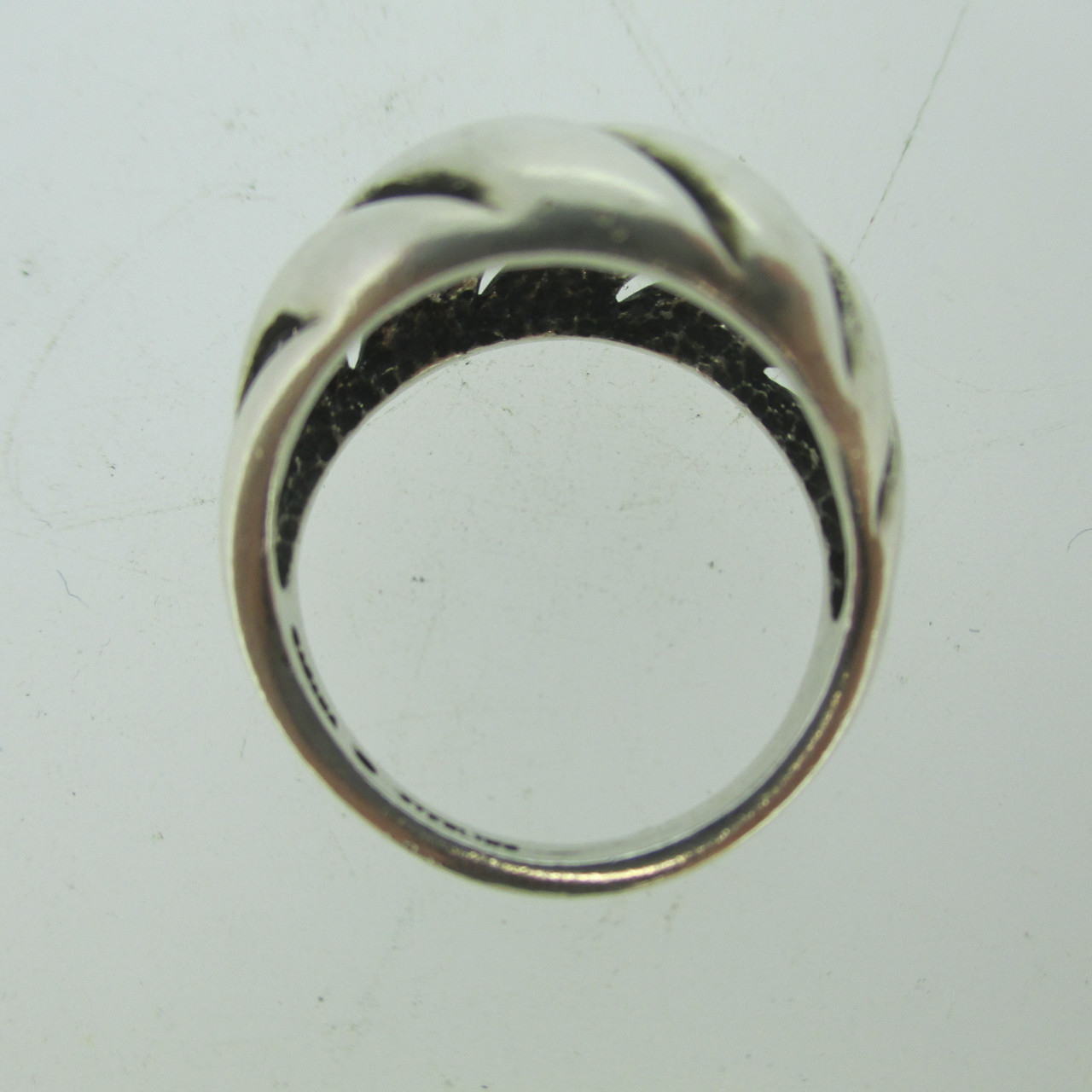Sterling Silver Slotted Dome Ring Size 9