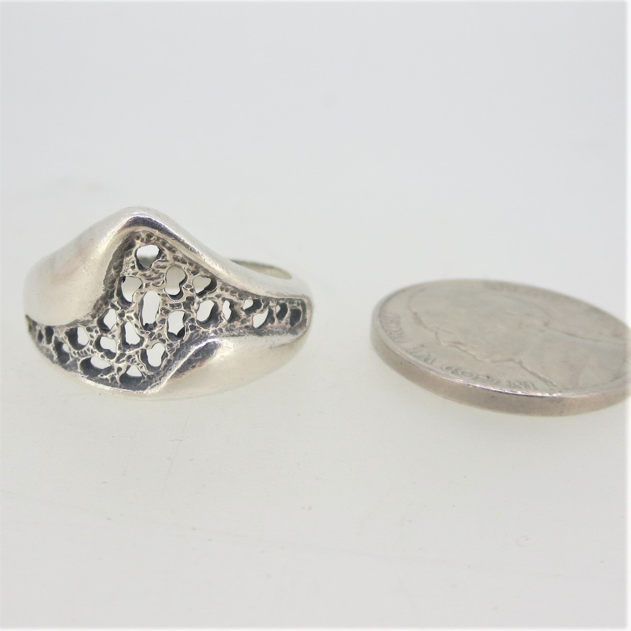 Sterling Silver Modern Ring Sz 8