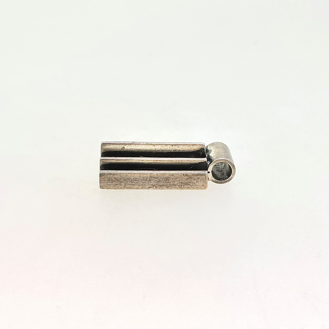 Sterling Silver Rectangle 3D Line Pendant