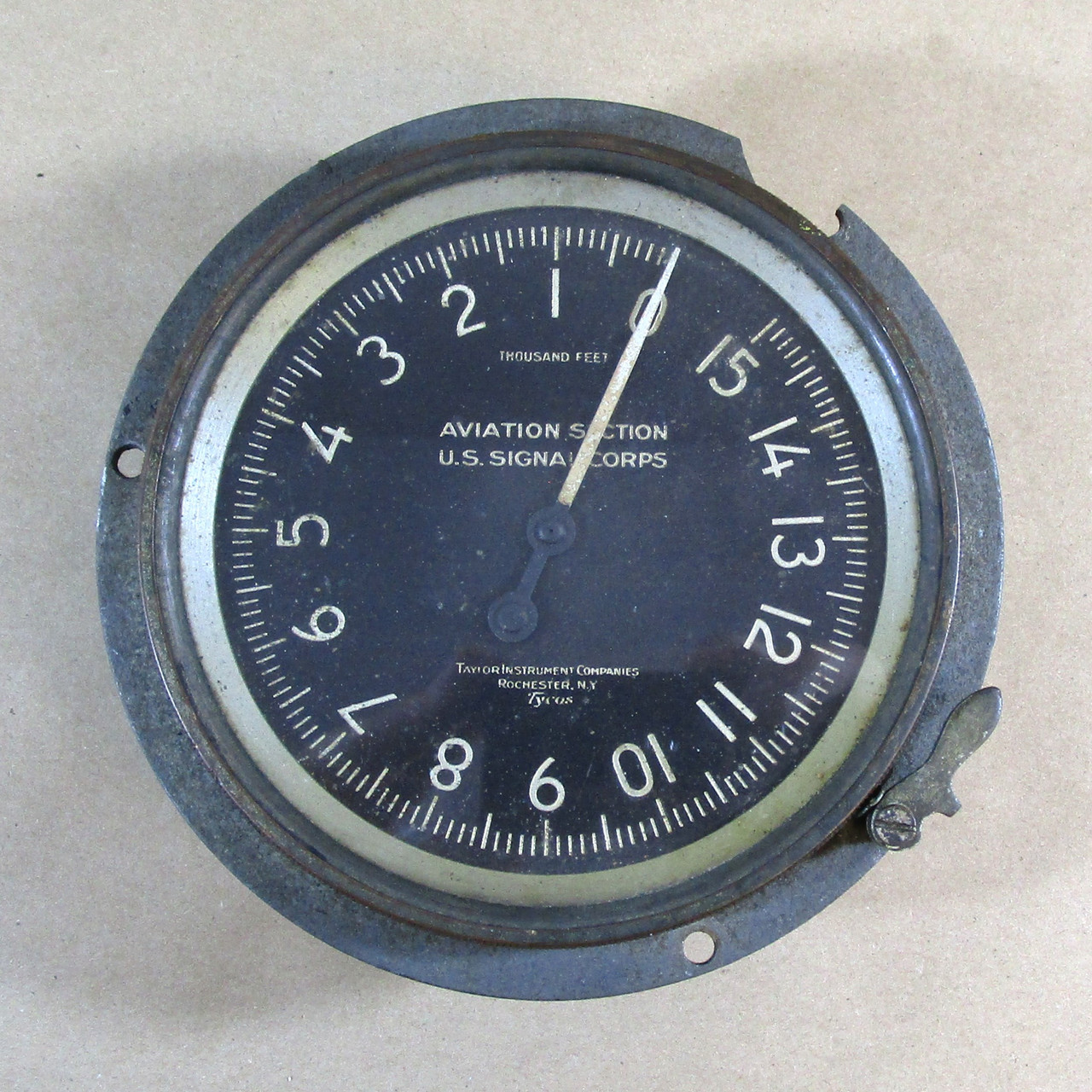 Vintage WWI Aviation Section U.S. Signal Corps Aircraft Altimeter Tycos
