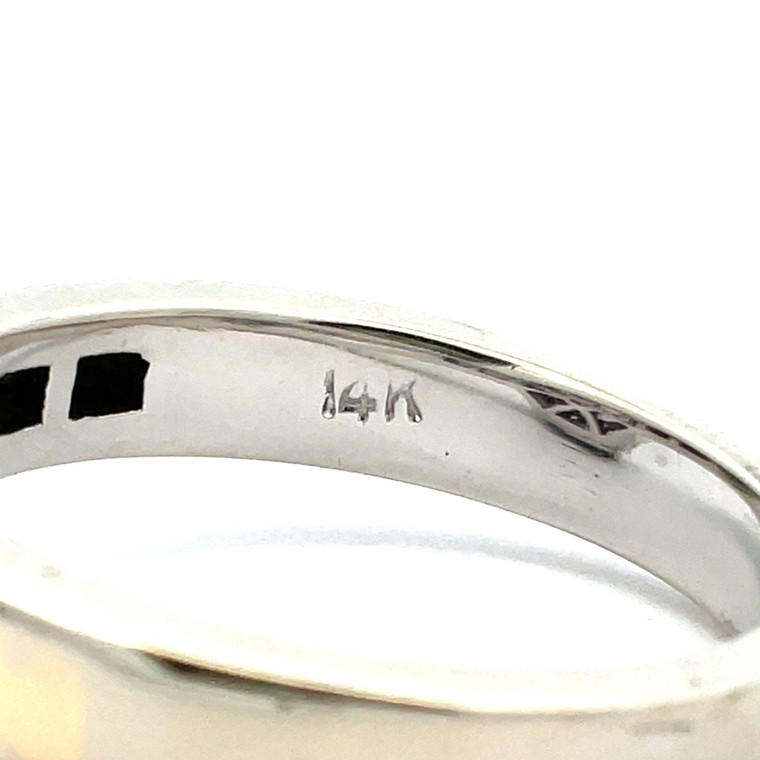 14K White Gold Round Spinel Diamond Halo Hidden Fashion Ring Size 7