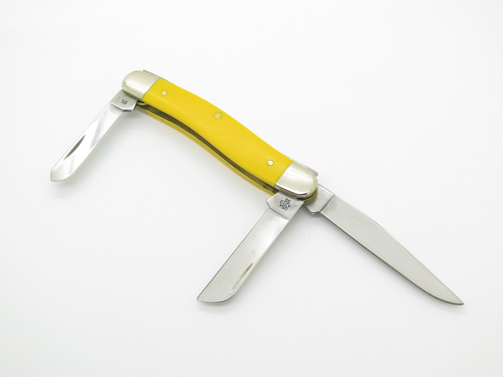 2022 Case XX 4318 Stainless Stockman Yellow Delrin Handle Folding ...