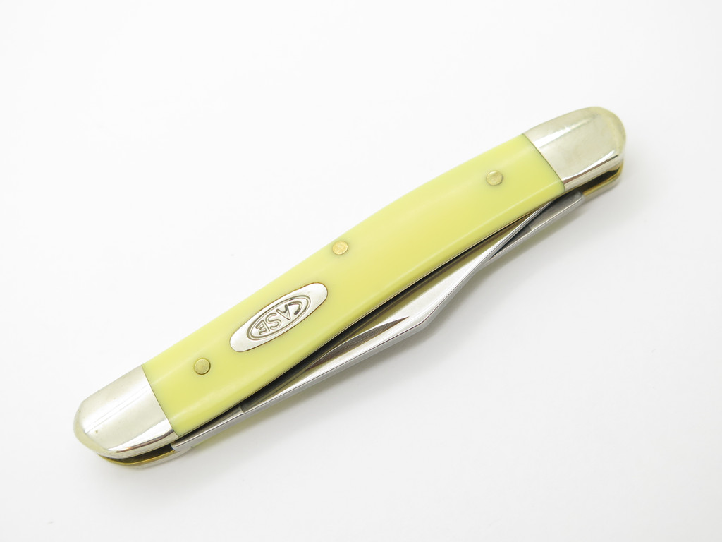 2018 Case XX 32087 SS USA Stockman Yellow Handle Folding Pocket Knife ...