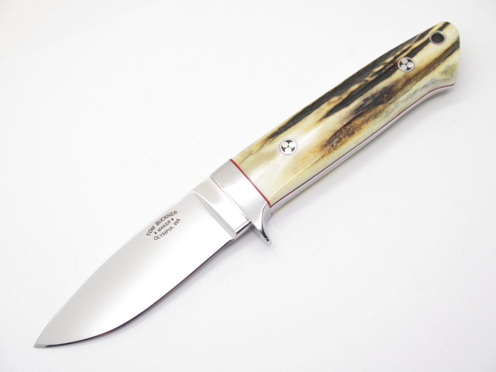 Tom Buckner USA Custom Handmade Stag 154cm Loveless Fixed Blade Hunting ...