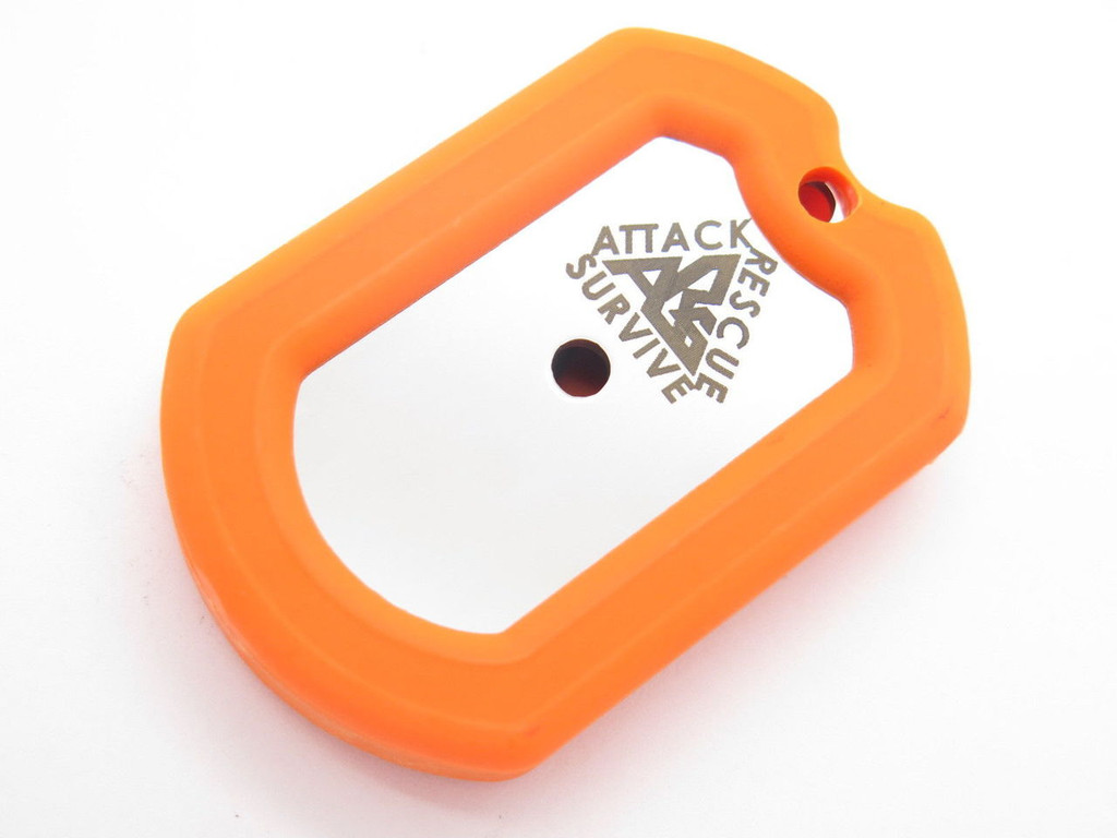 ARS Orange Military ID Dog Tag Knife Emergency Survival Compass ...