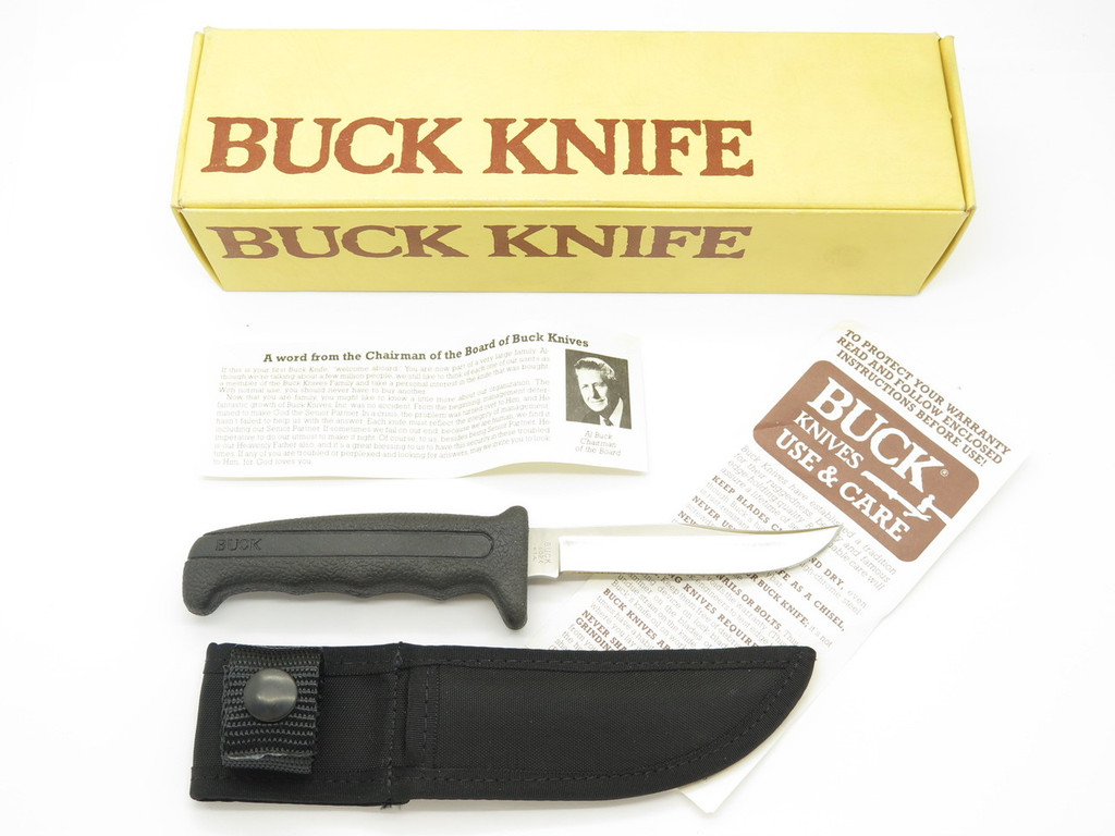 Vtg 1986 Buck USA 602 Trailmate 102 Rubber Fixed Blade Skinner Hunting ...