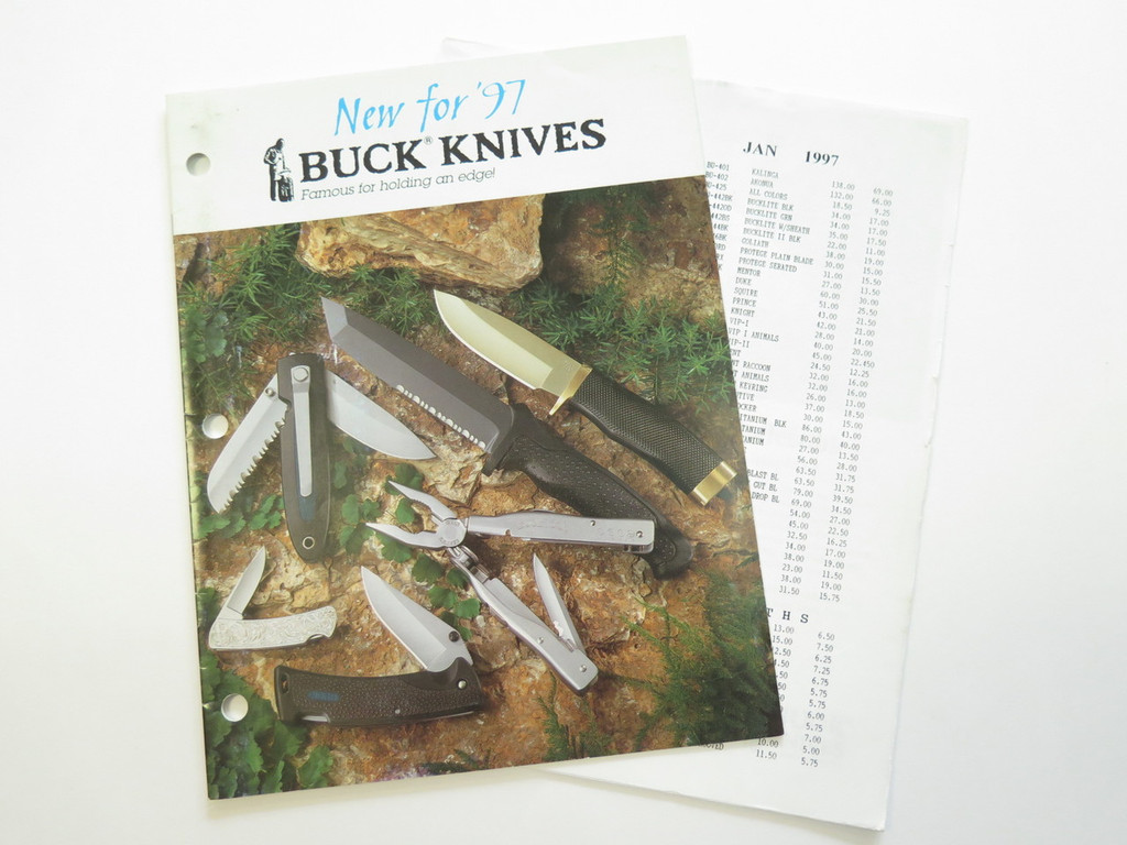 1997 Buck Dealer Knife Catalog Price List Book Fixed Folding 110 124 ...