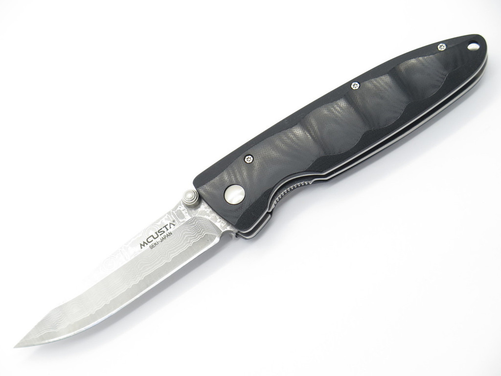 Mcusta Seki Japan Basic MC-0012D Micarta Damascus Linerlock Folding ...