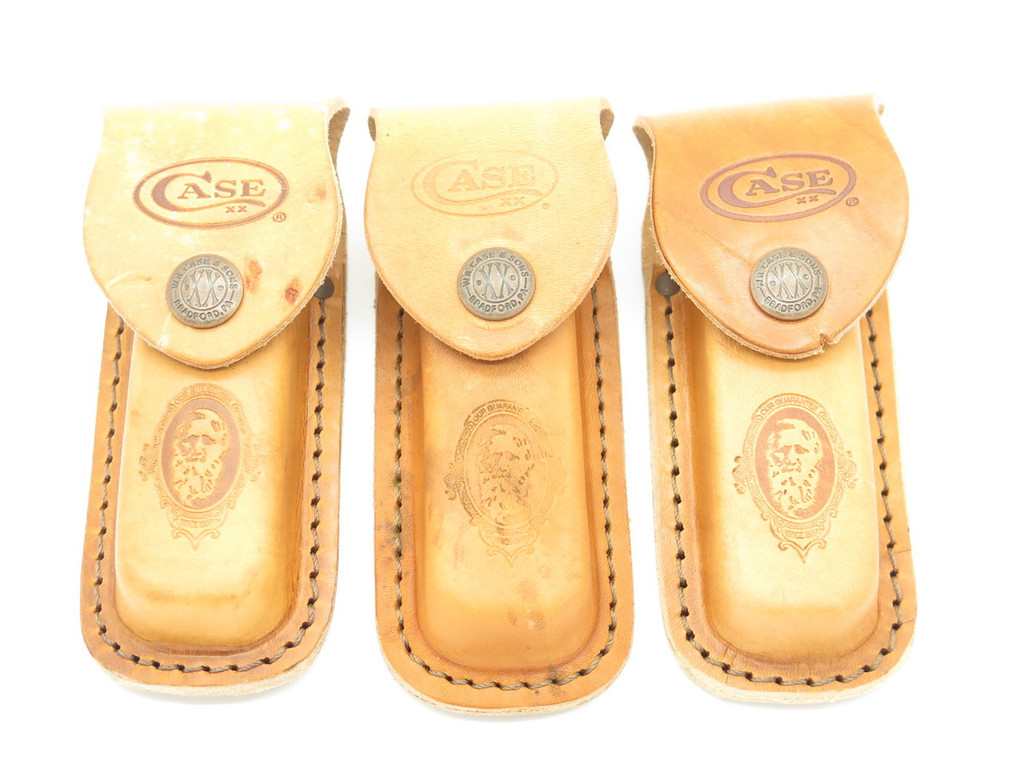 Case XX Trapper Leather 4 1/4" Folding Hunter Hunting Pocket Knife ...