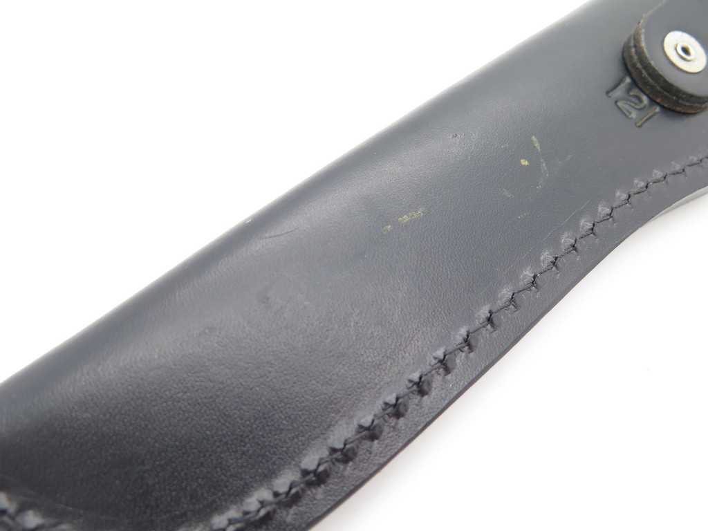 Vtg Buck 121 Fisherman 105 Black Leather Fixed Blade Knife Flap Sheath ...