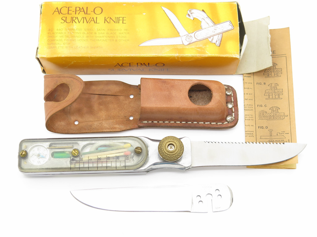 Vtg '60s Apollo Space Age Survival Knife ACE-PAL-O Seki Japan Folding ...