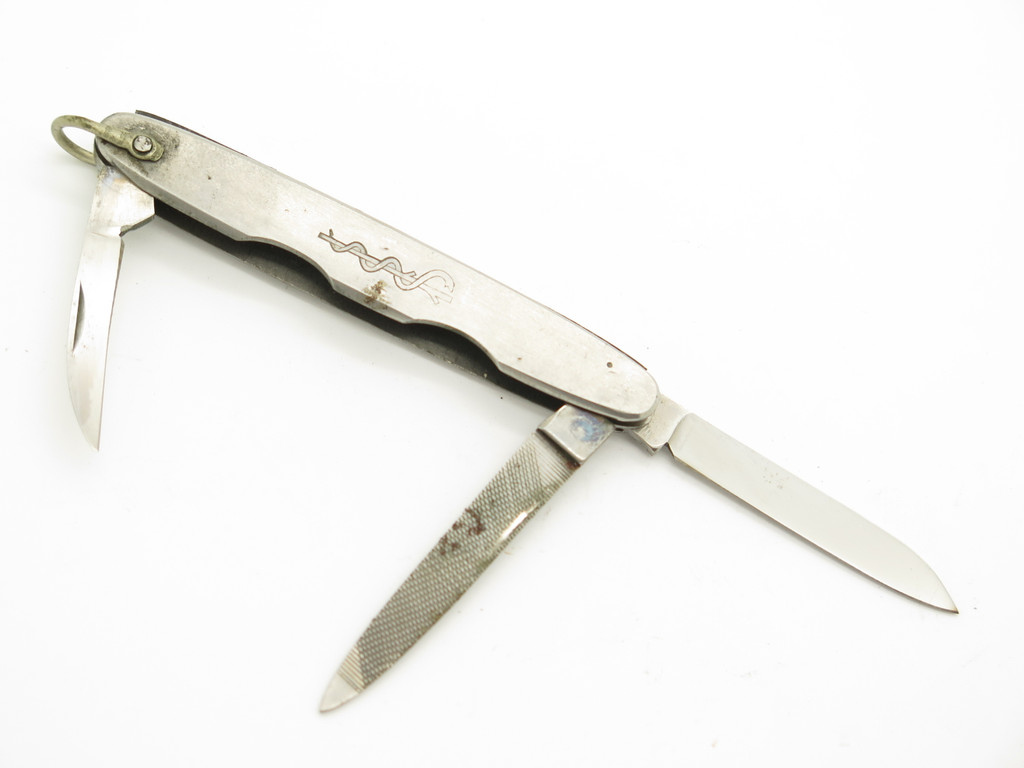Vintage Lilly Rod of Asclepius Seki Japan 3 Blade Stainless Folding ...