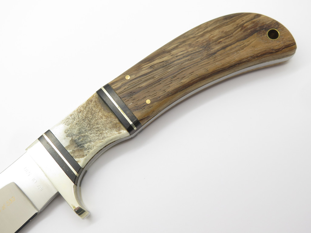 RMEF Rocky Mountain Elk Banquet Edition LE Stag & Wood Fixed Blade ...