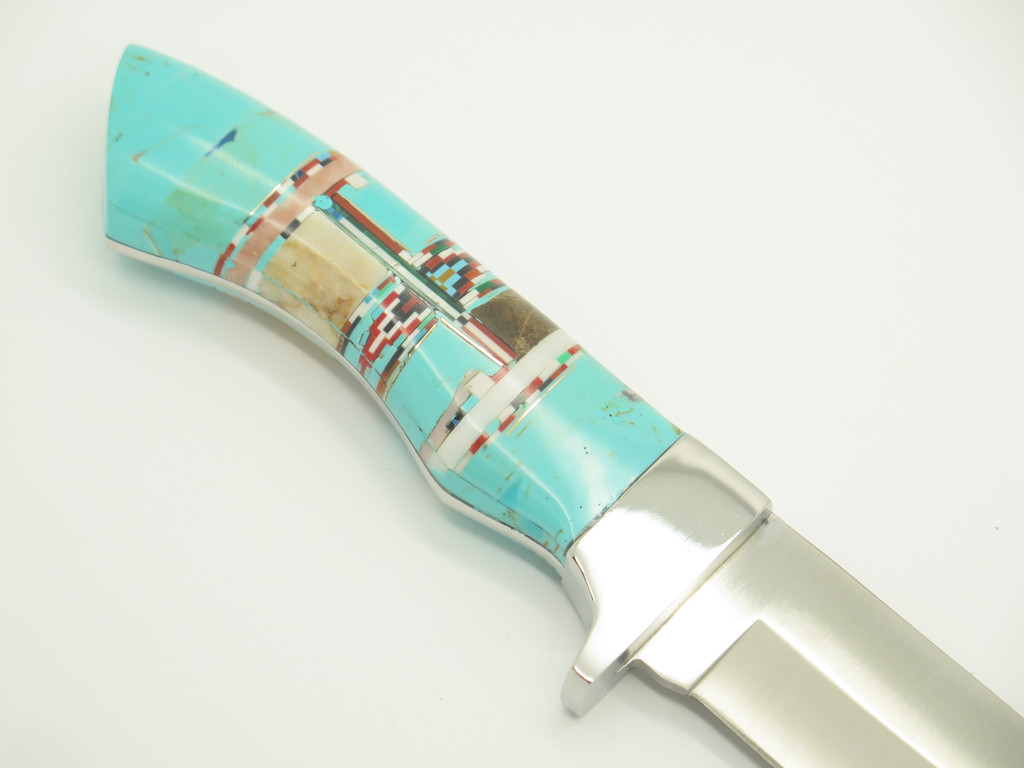 Daniel Steiger 8.5" Fixed Turquoise Stainless Hunting Knife & Sheath ...